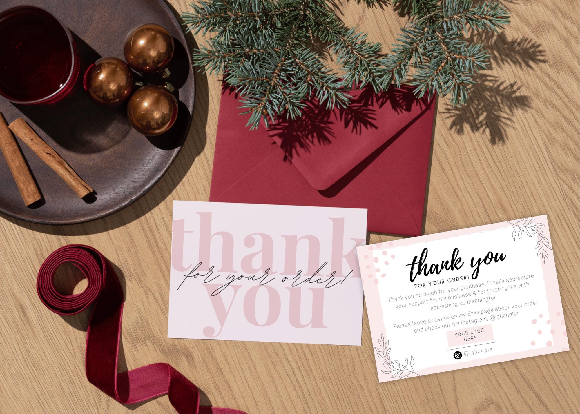 Customizable Thank You Card Template: Modern Business Insert (canva ...