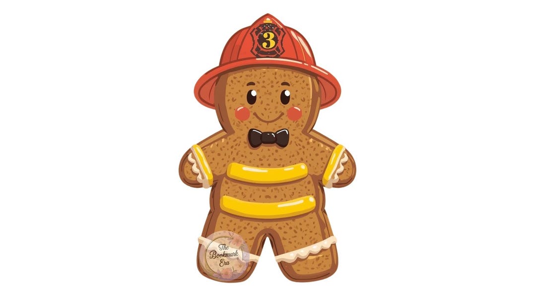 Gingerbread Firefighter Digital Download - Etsy