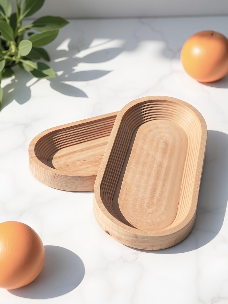 Handcrafted Amphi Shaped Wooden Bowl Decorative Trays Serving Trays ...