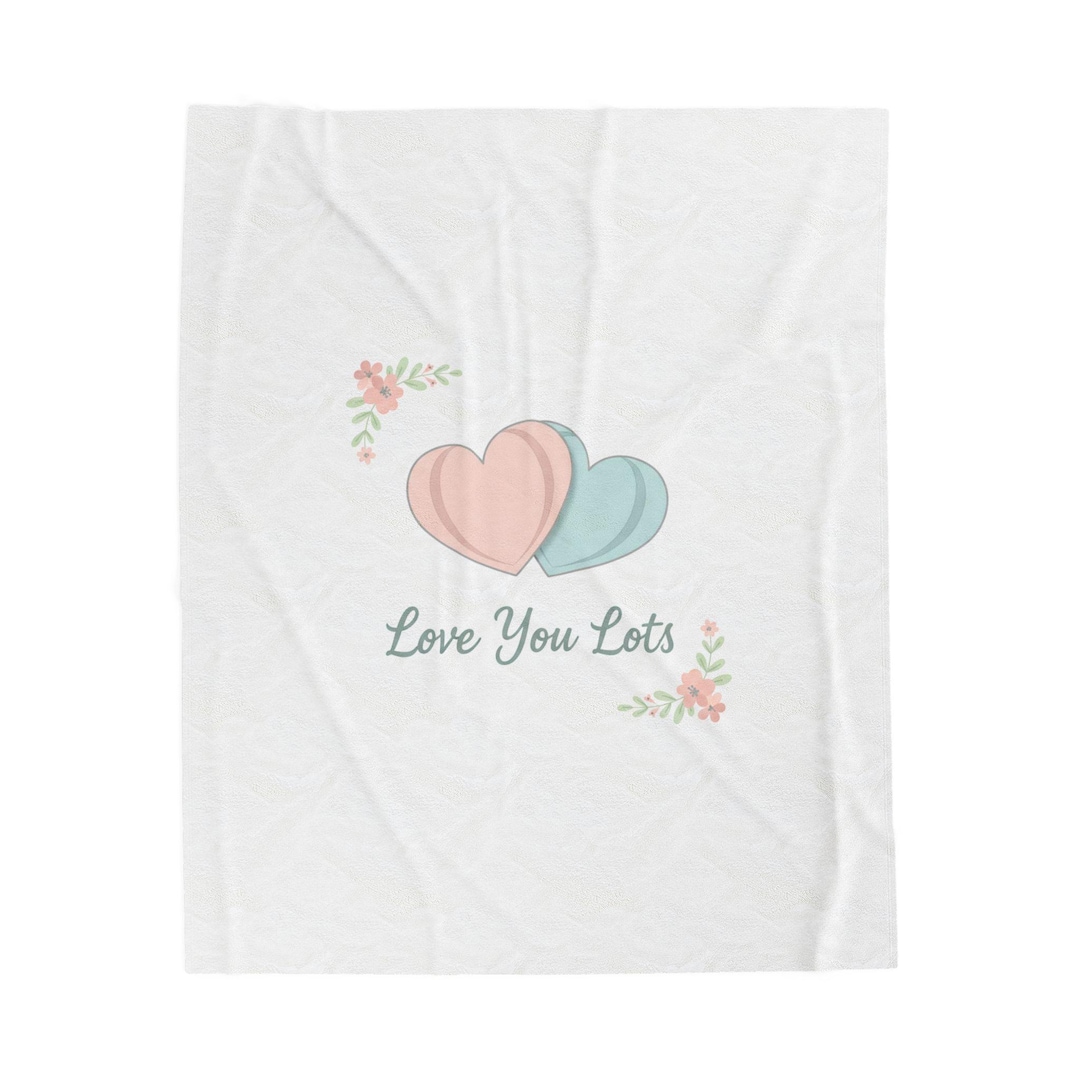 Love You Lots Plush Blanket | Micro-romance Pastel Hearts, Galentine’s ...