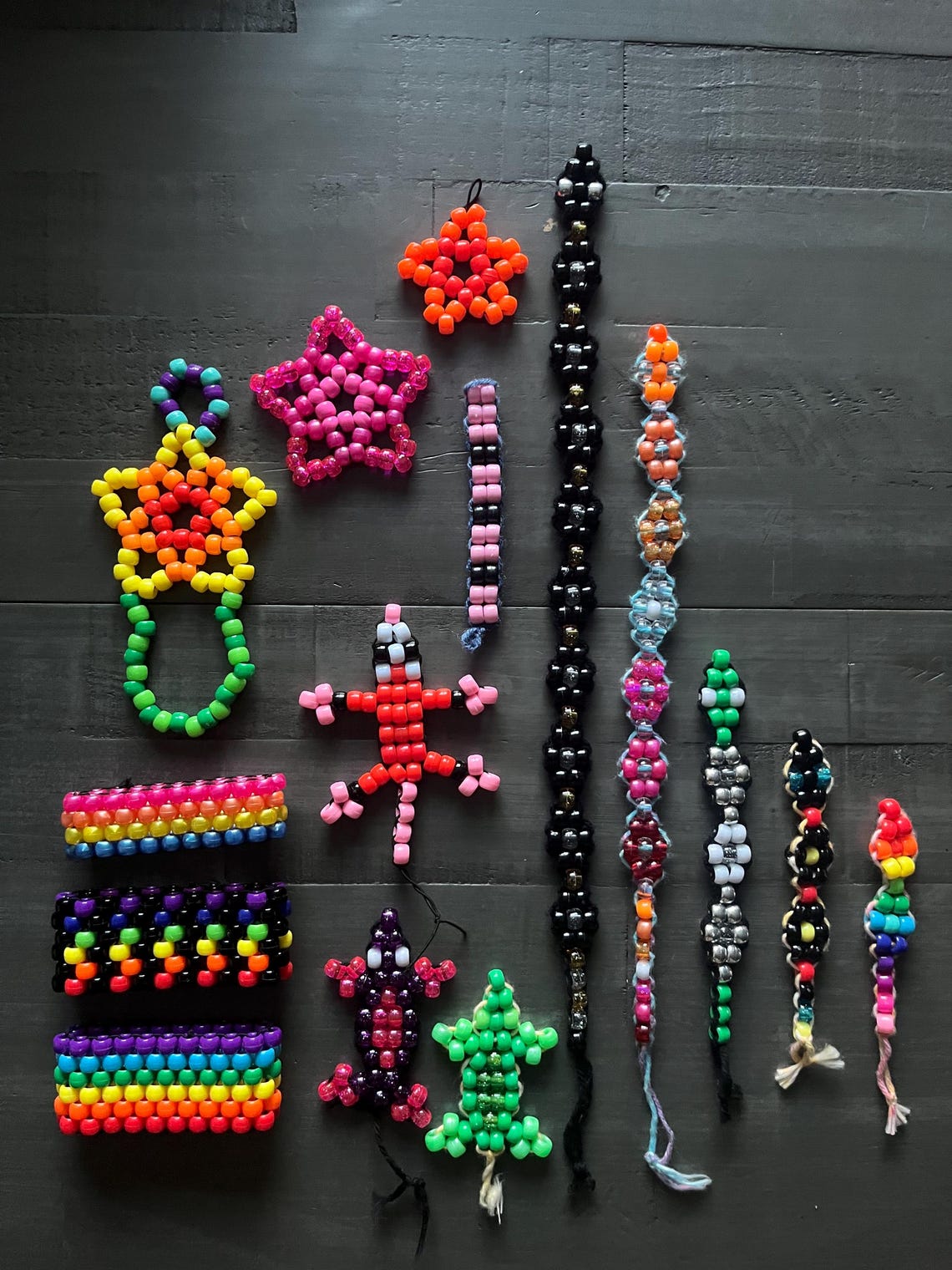 Colorful Beaded Kandi Bracelets, Charms & More (message Me Preferred ...