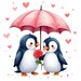 Whimsical Valentines Penguin Clipart Bundle PNG | Cute Penguin Love ...