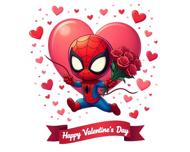 Valentine Superhero Clipart Bundle PNG | Cartoon Hero Love Graphics ...