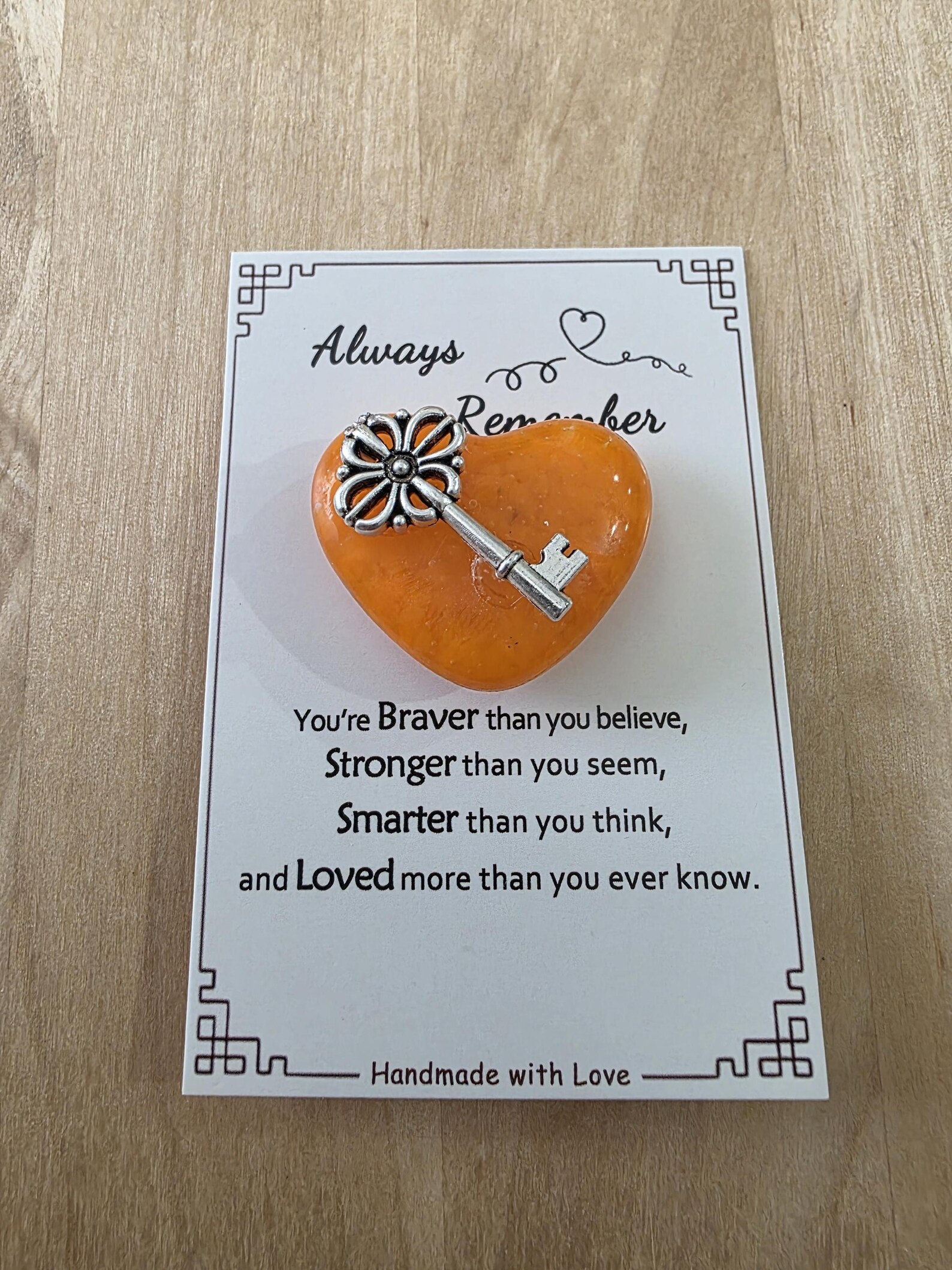 Fused Glass Pocket Hug Magnet • Citrus Heart Gift • Handmade Keepsake ...
