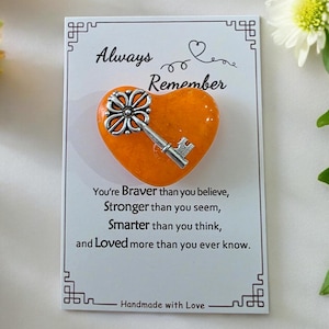Fused Glass Pocket Hug Magnet • Citrus Heart Gift • Handmade Keepsake ...