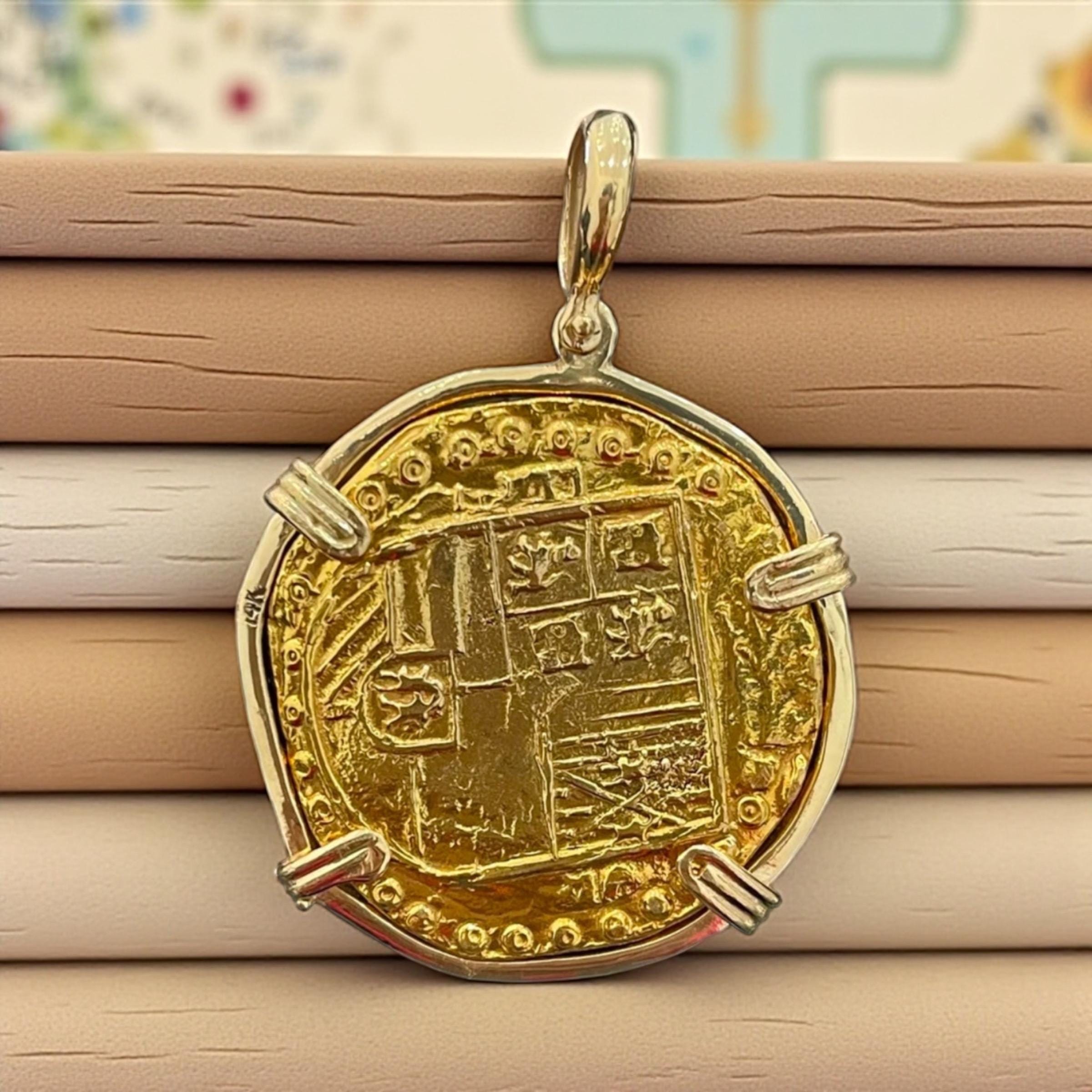 14k Solid Gold Shipwreck Coin Pendant Large Size Heavy Pendant - Etsy