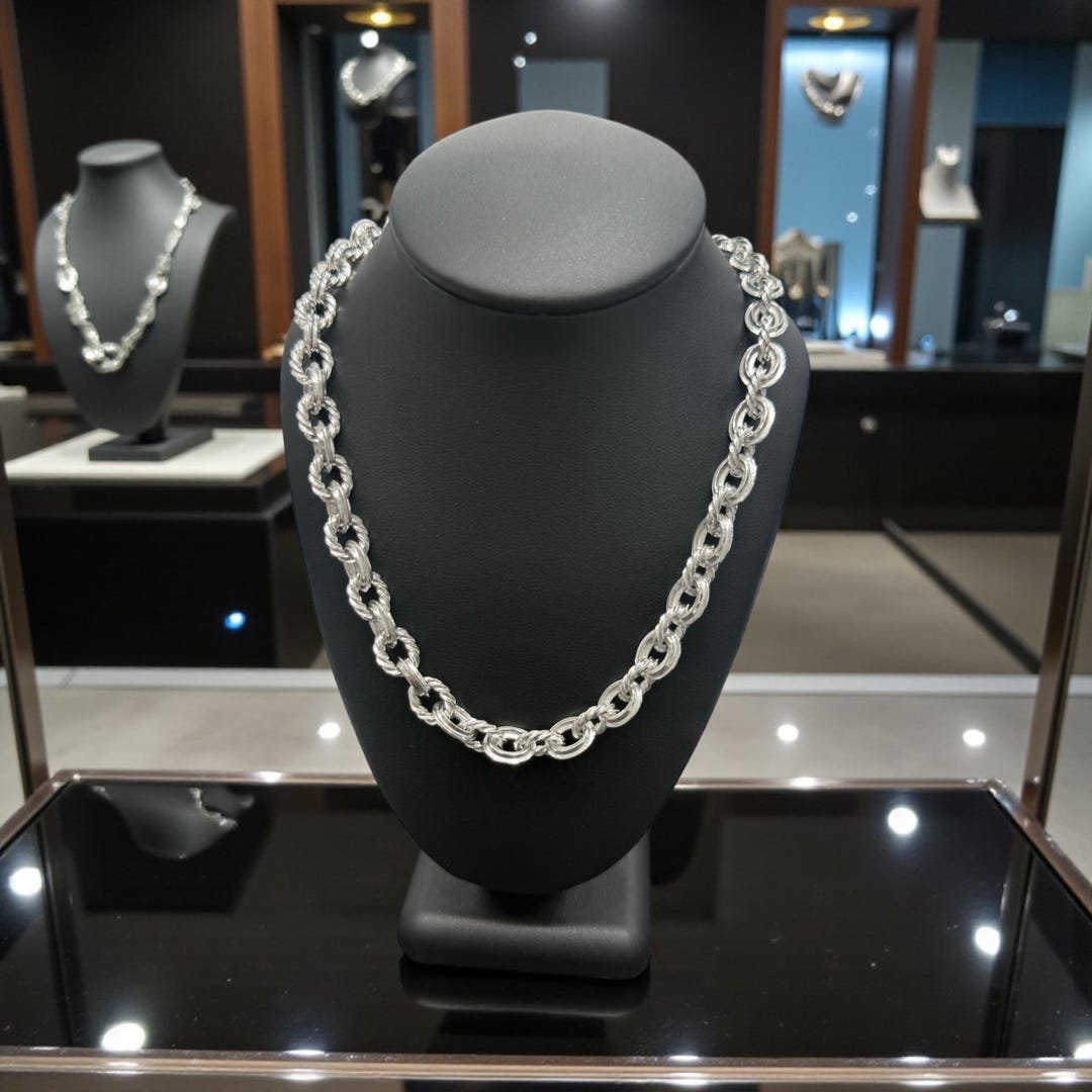 MONEY CHAIN 925 Solid Sterling Silver 7mm 20” Long - Etsy