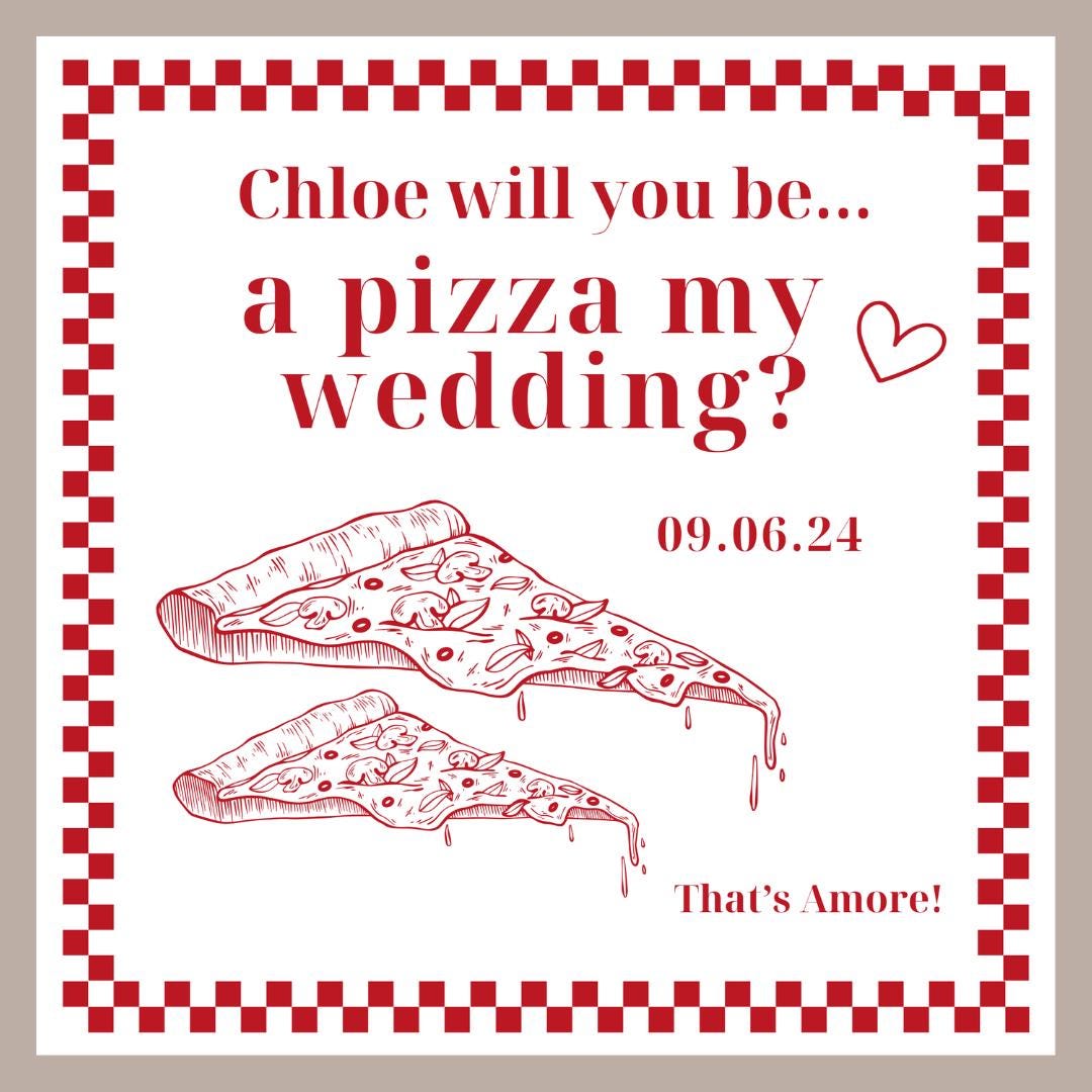 Pizza Bridesmaid Proposal Box Signs | Editable Canva Template - Etsy