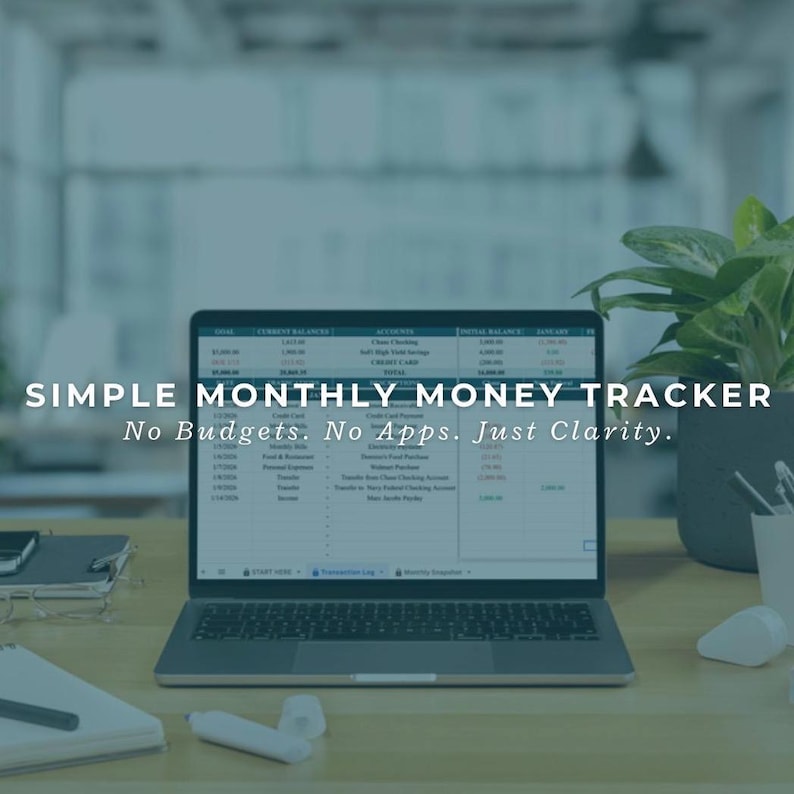 Simple Monthly Money Tracker Spreadsheet | No Budget Personal Finance ...