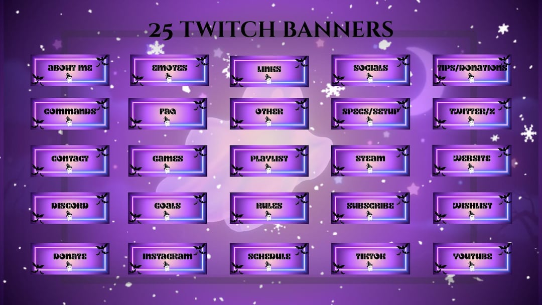 Halloween Twitch Banners | Spooky Ghost PNG Stream Overlay (digital ...