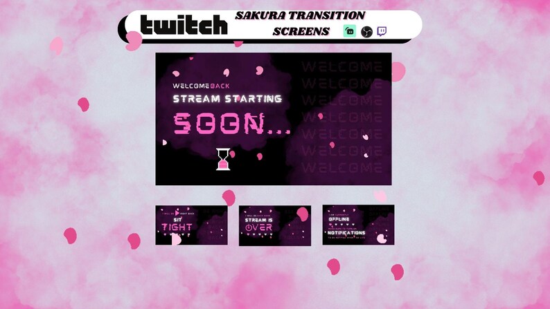 Sakura Cherry Blossom Twitch Transition Screens: Animated Sakura ...