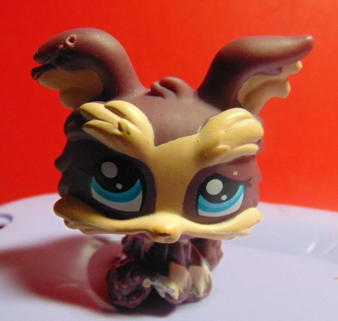 VINTAGE Hasbro 'LPS' Littlest Pet Shop Figurine Yorkie Dog W/big Blue ...
