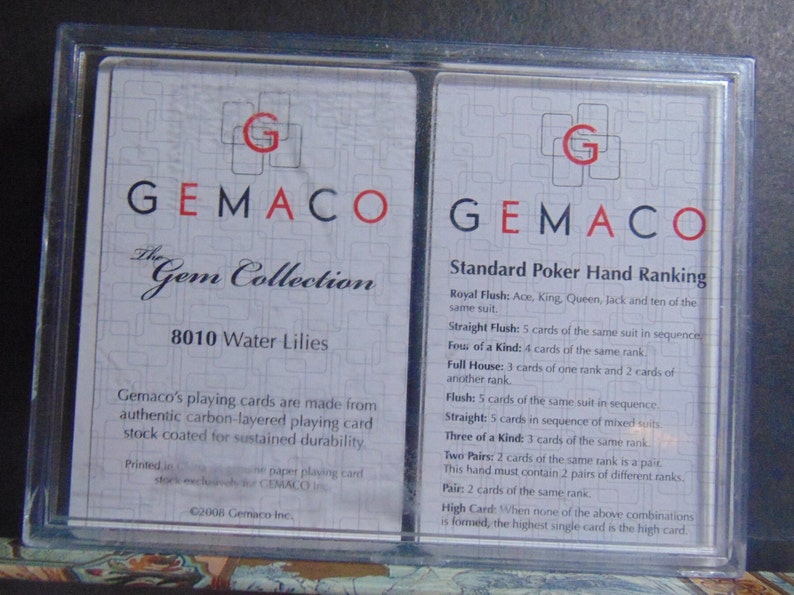 Vintage 60's/70's GEMACO Double Deck Waterliles Playing Cards in Box ...