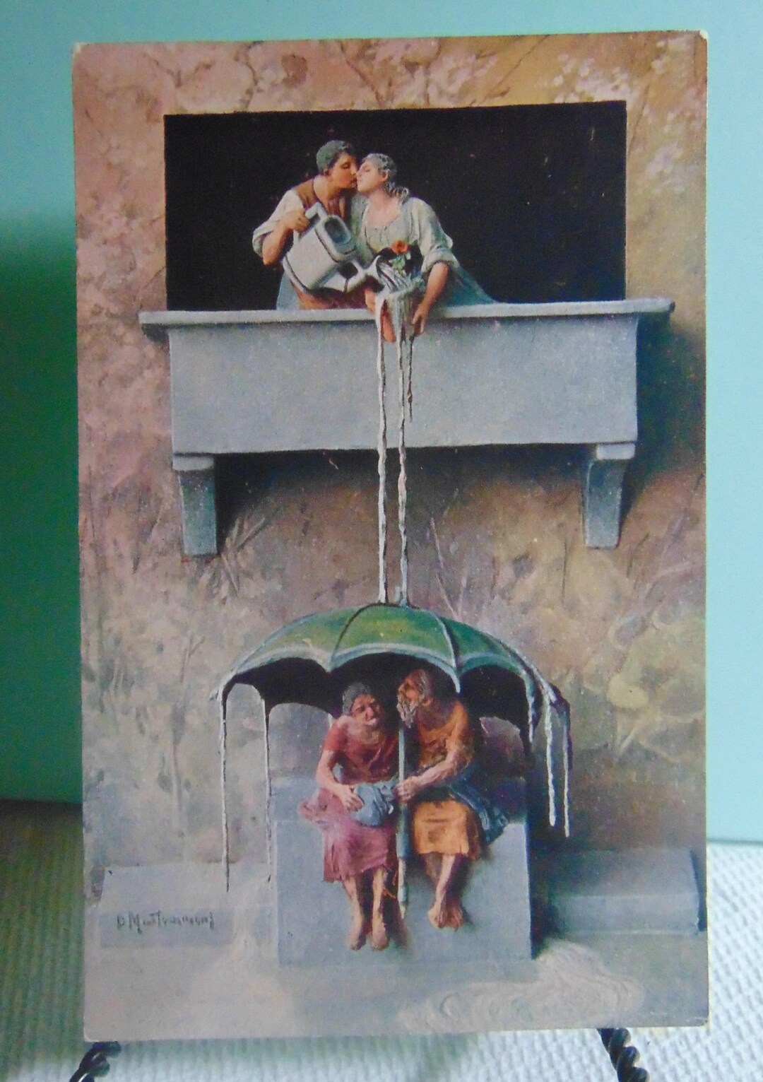 Antique BEAUTIFUL French 1914cr "careless Youth" Pranks Postcard ...