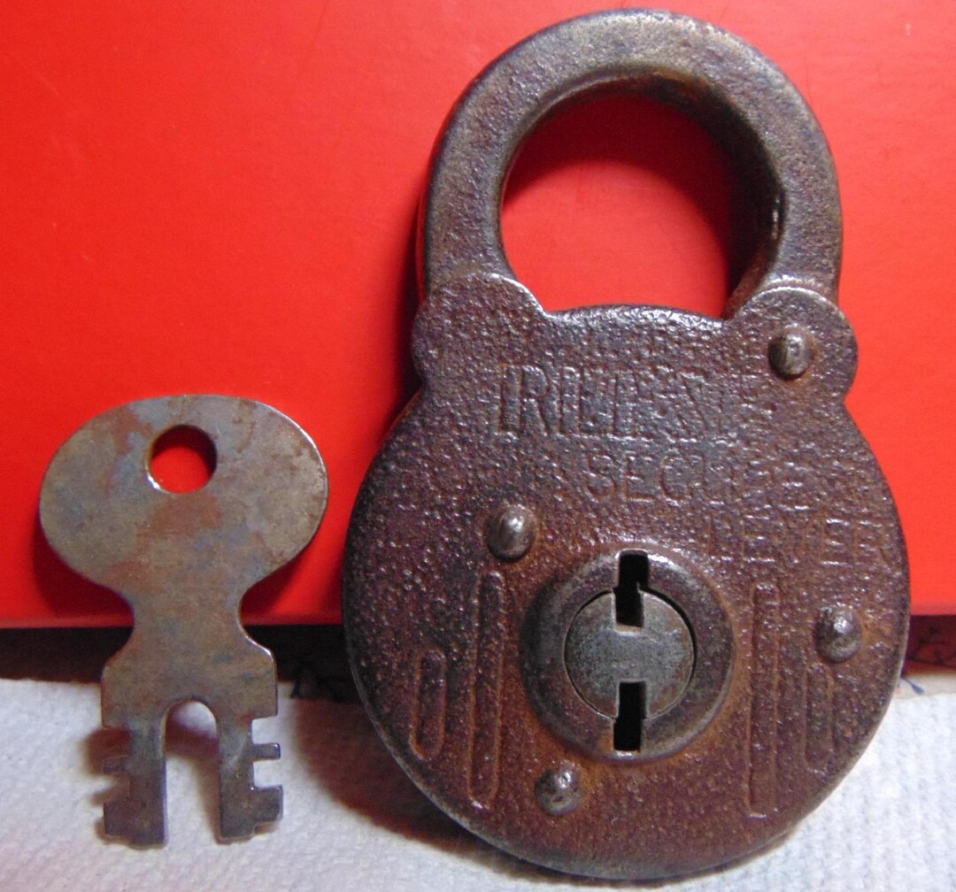 Antique AWESOME 20's? Era RARE? REE_SU Secure Lever Padlock & Key ...