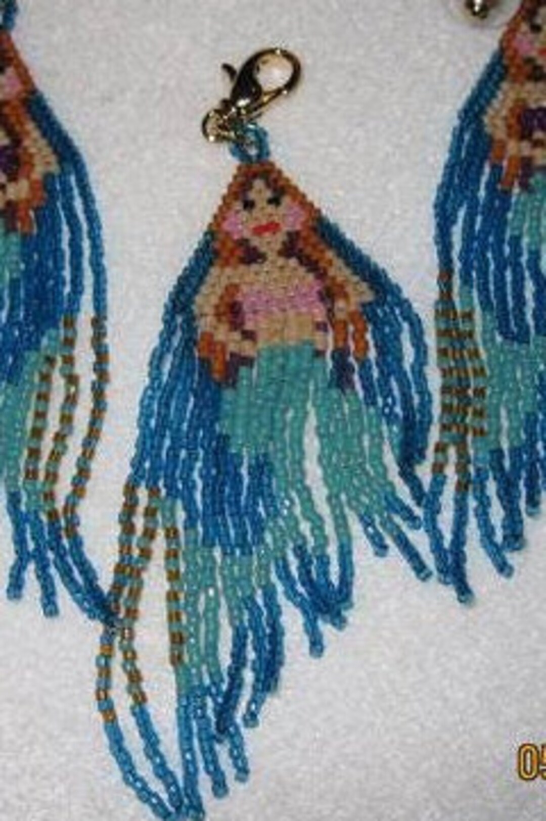 BEAUTIFUL Native Style Beaded Picture Mermaid Zipper Pull/pendant ...