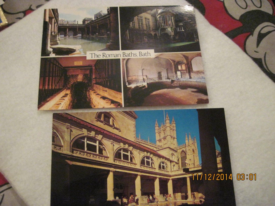 Vintage 60's/70's Set of 2 the Roman Baths Bath England Postcards #16 ...