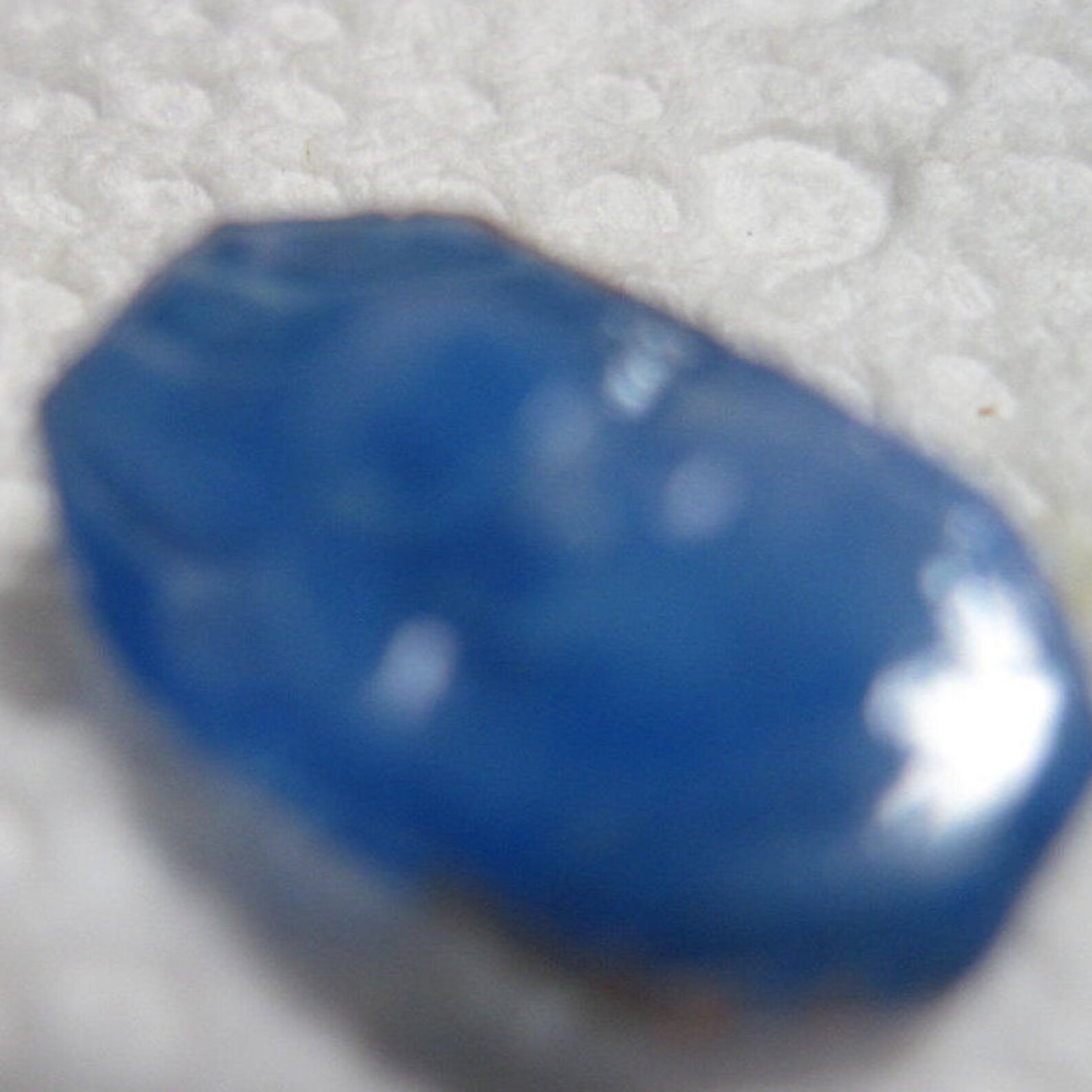 ANTIQUE 1920's Blue Opalescent Glass Button W/ Gold Luster Trim...#507 ...