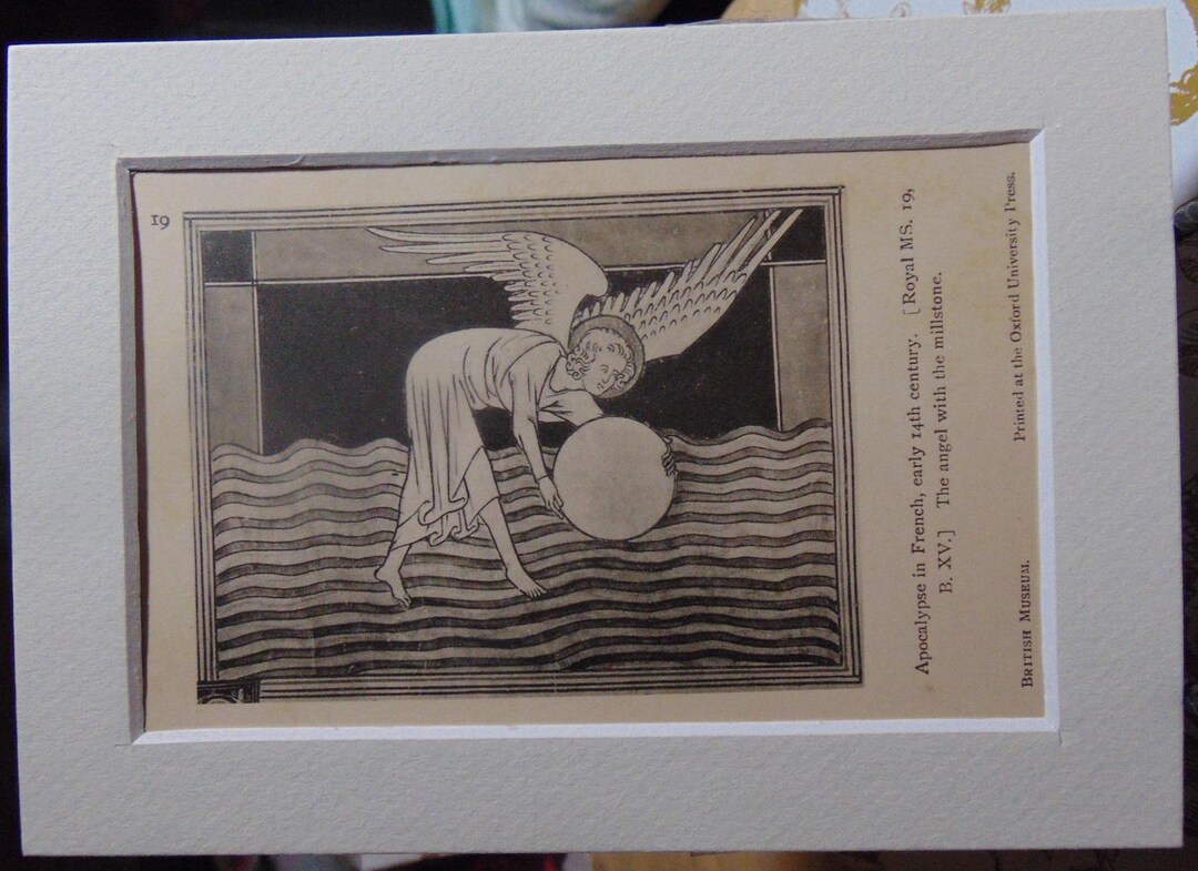 Antique BEAUTIFUL 1910's French the Angel With the Millstone Undivided ...