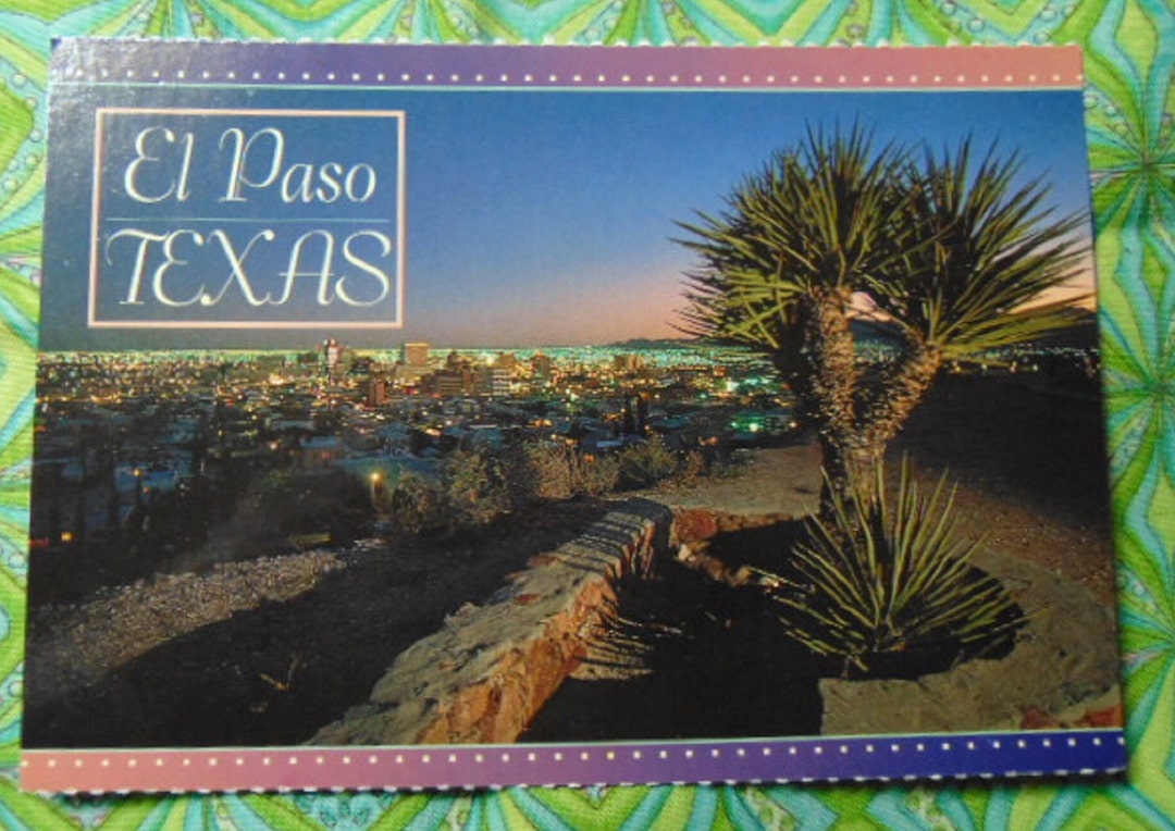 VINTAGE Beautiful 80's El Paso Sunset Texas State Postcard-unused-1389 ...