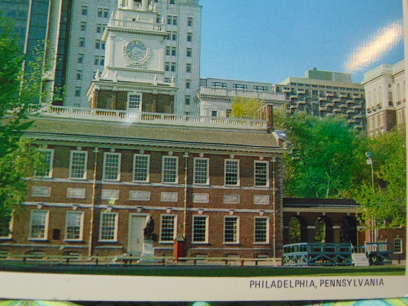 VINTAGE Beautiful 70's Independence Hall Philadelphia PA State Postcard ...