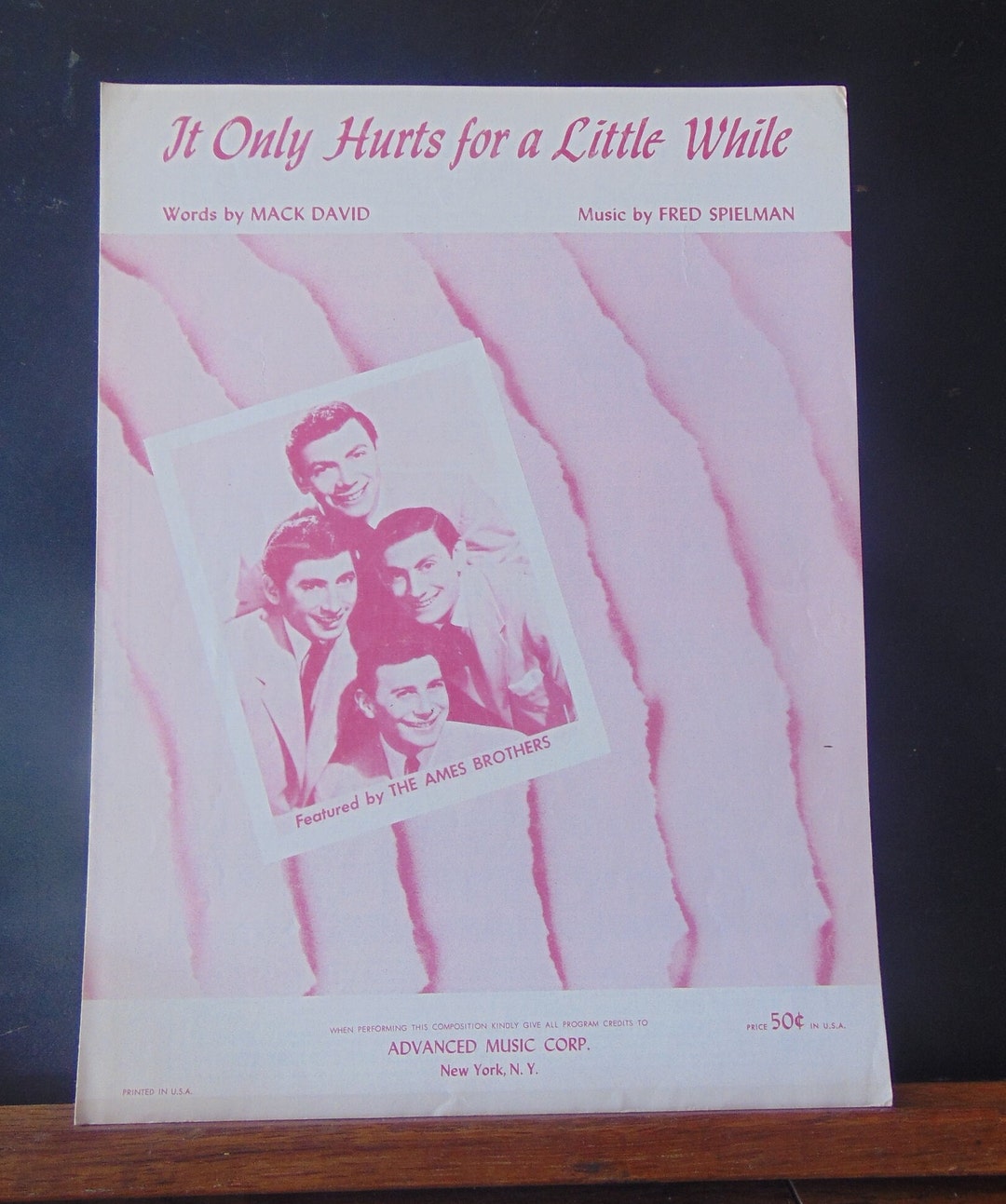 Vintage BEAUTIFUL Graphics '56 It Only Hurts for a Little While Sheet ...