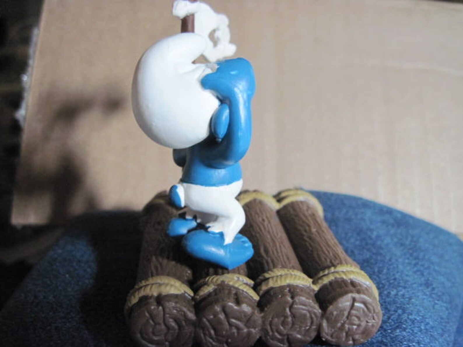 VINTAGE Raft SUPER Smurf W/ Raft & Sail ...RARE Display - Etsy