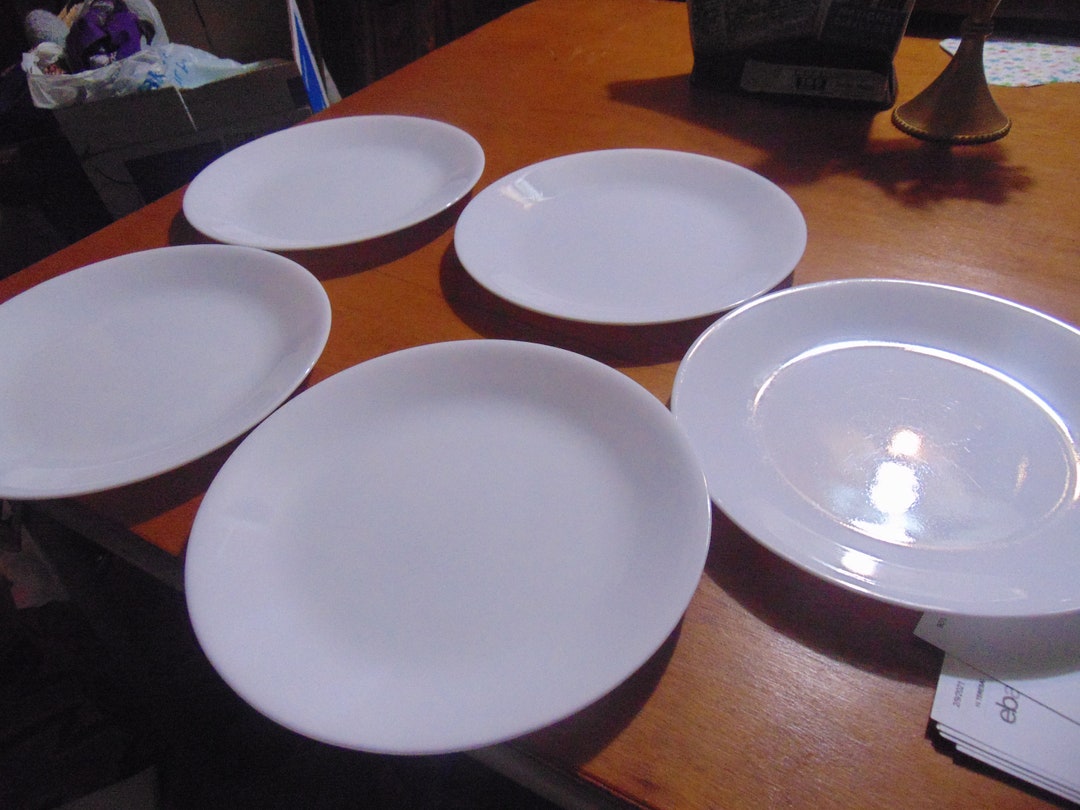 VINTAGE BEAUTIFUL Set of 5 CORELLE 'vitrelle' White Break & Chip ...
