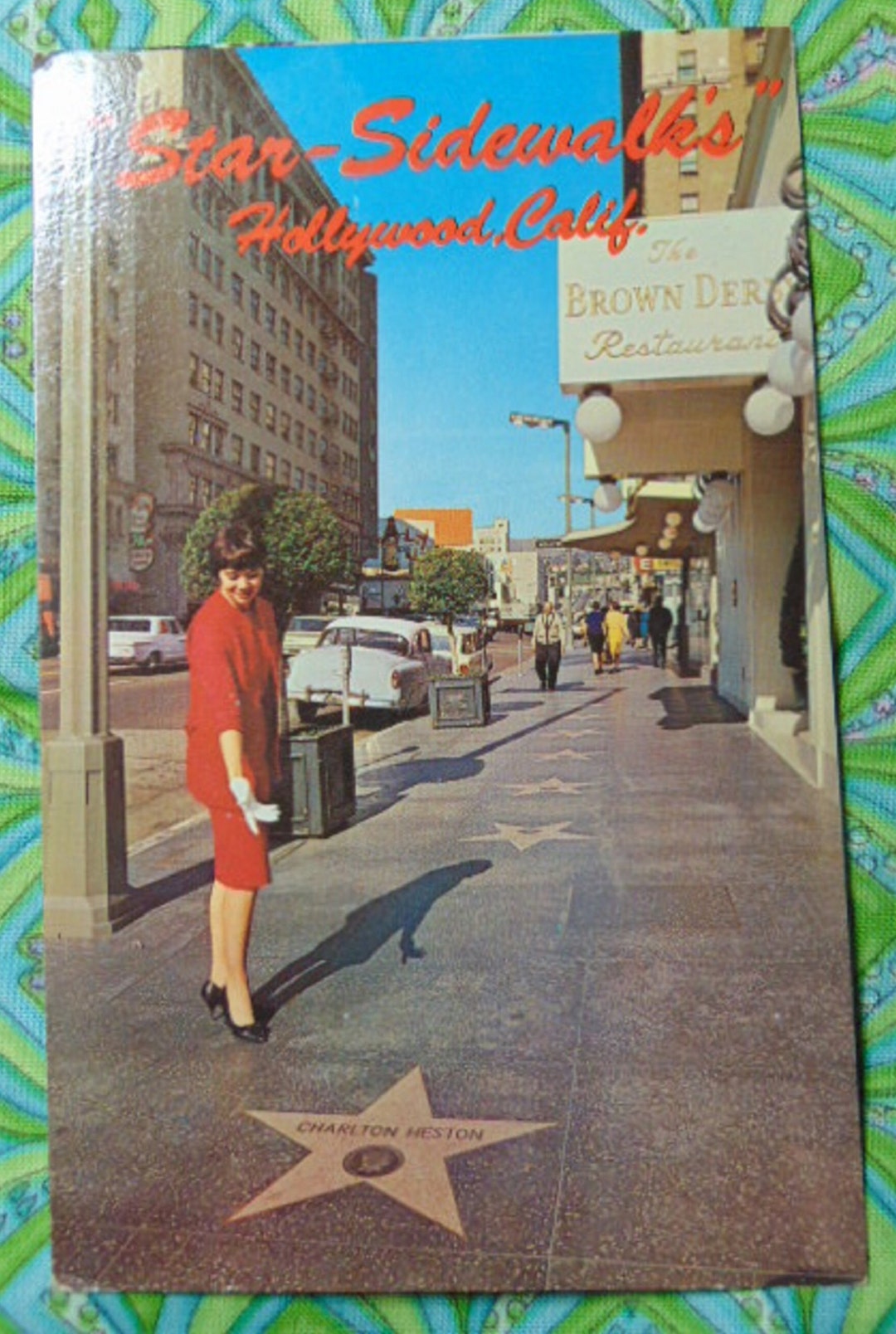 Vintage BEAUTIFUL 60's "star- Sidewalks" Hollywood & Vine CA State ...