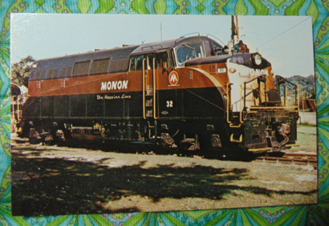 Vintage 50's/60's BEAUTIFUL MONON 32 Train Kentucky Railway Museum Post ...