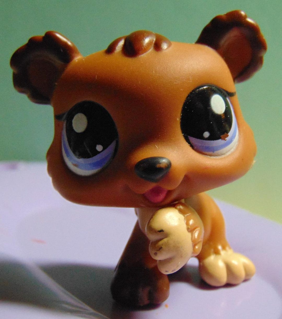 VINTAGE 200? Hasbro 'LPS' Littlest Pet Shop Figurine Bear Cub Purple ...