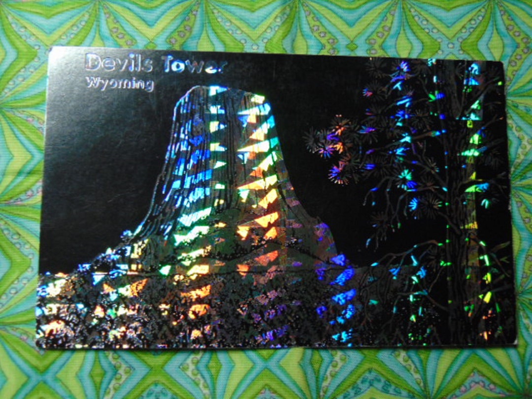 VINTAGE BEAUTIFUL 70's Holographix Devils Tower Wyoming Postcard ...