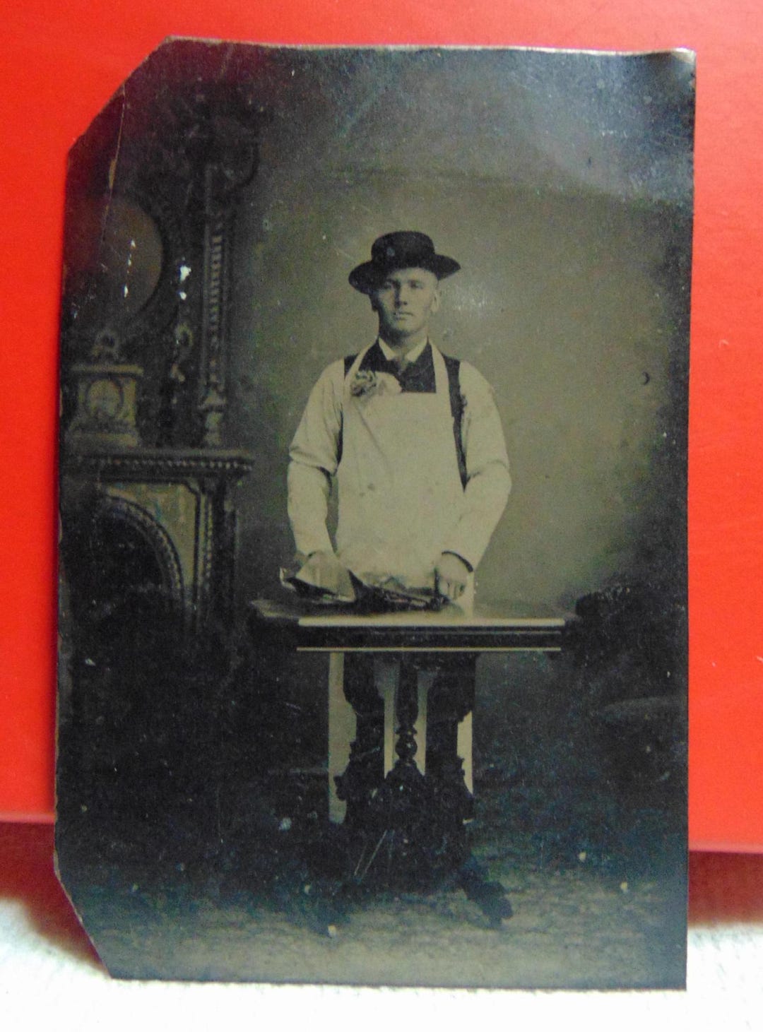 Antique AWESOME 1880's-1900's Occupational Tin Type Photo Butcher ...
