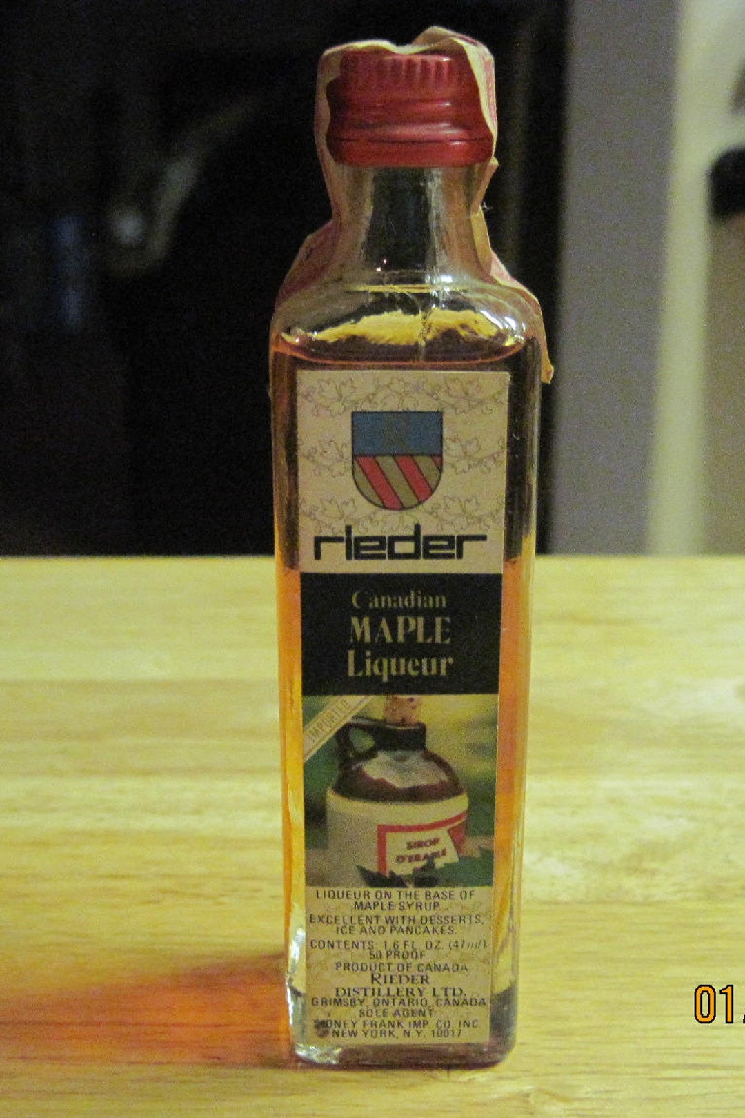 Vintage Miniature Rieder Canadian Maple Liquer Clear Glass Decorative ...