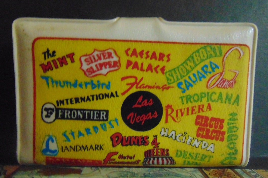 Vintage 50's-70's Las Vegas Casino 'padded' Travel Souvenir Kit Playing ...