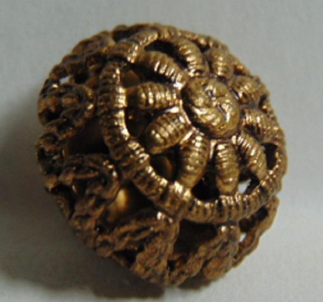 Antique ELEGANT 19th C Ornate Flower Pierced Gilt Gold Cricket Cage ...