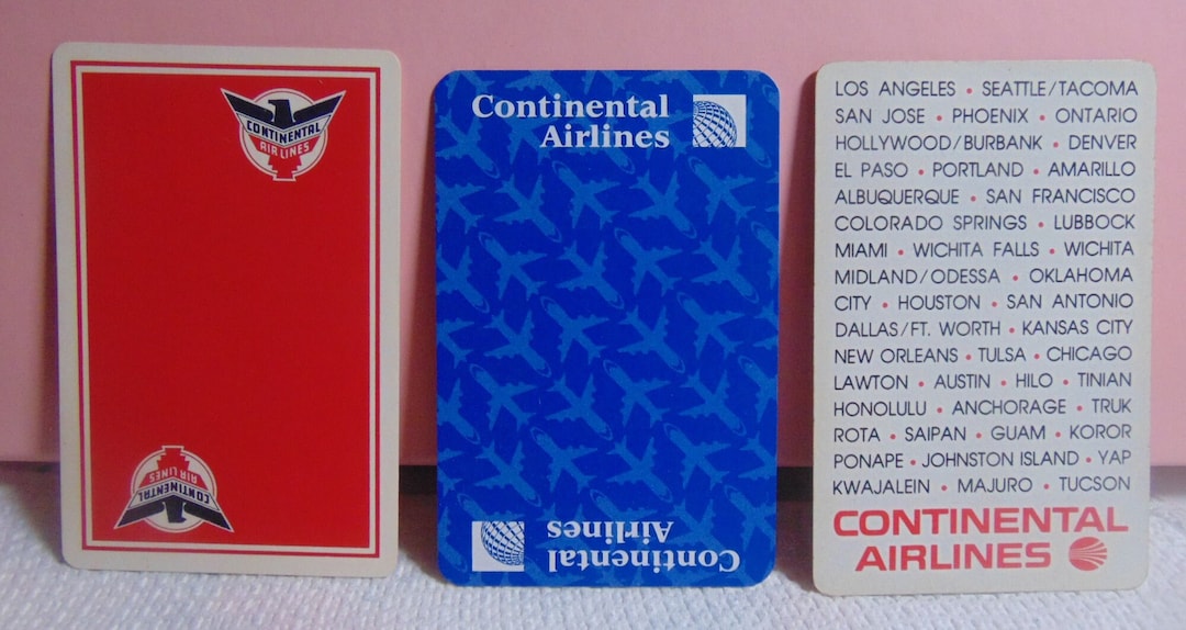 Vintage 50's-70's 3 CONTINENTAL AIRLINES Various Logo's Single Playing ...