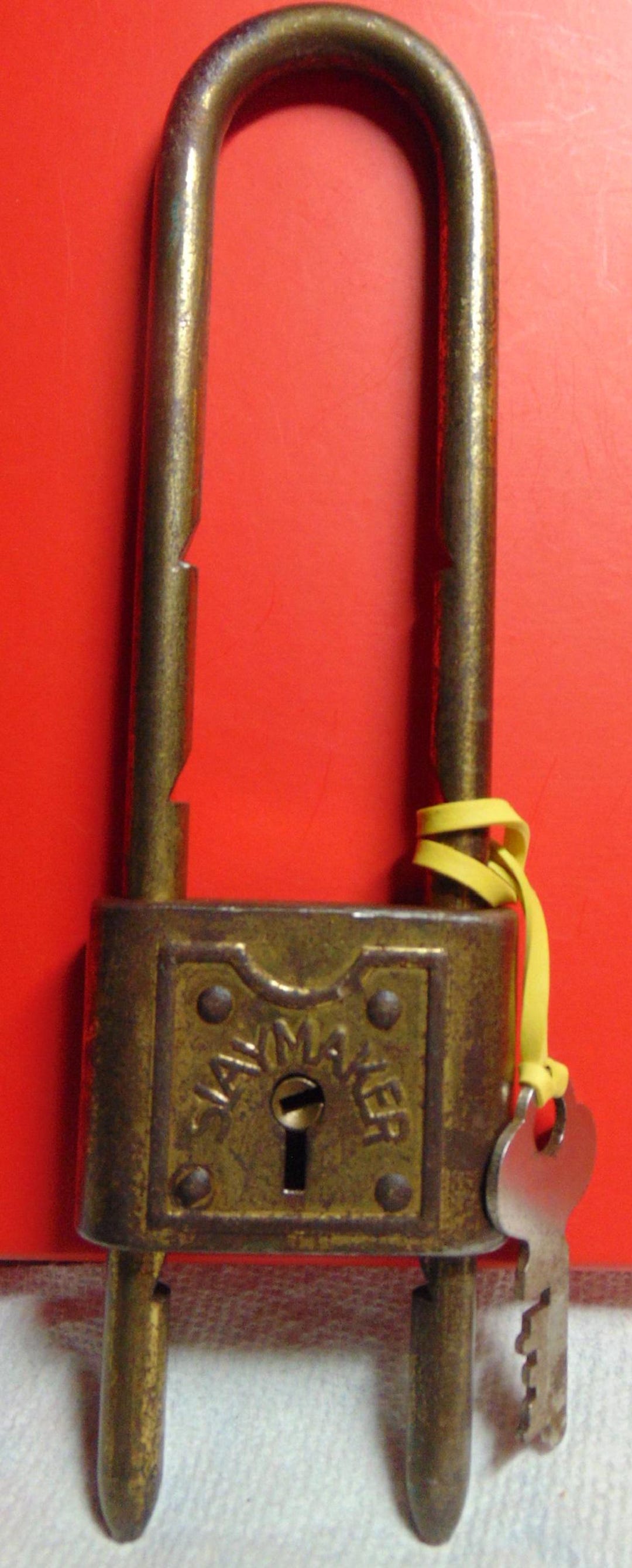 Antique AWESOME 50's/60's? Era SLAYMAKER Lock Co BIKE Padlock & Key ...