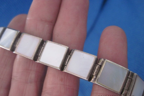 Vintage GORGEOUS .925 THAI FAS Silver & Mother of Pea… - Gem