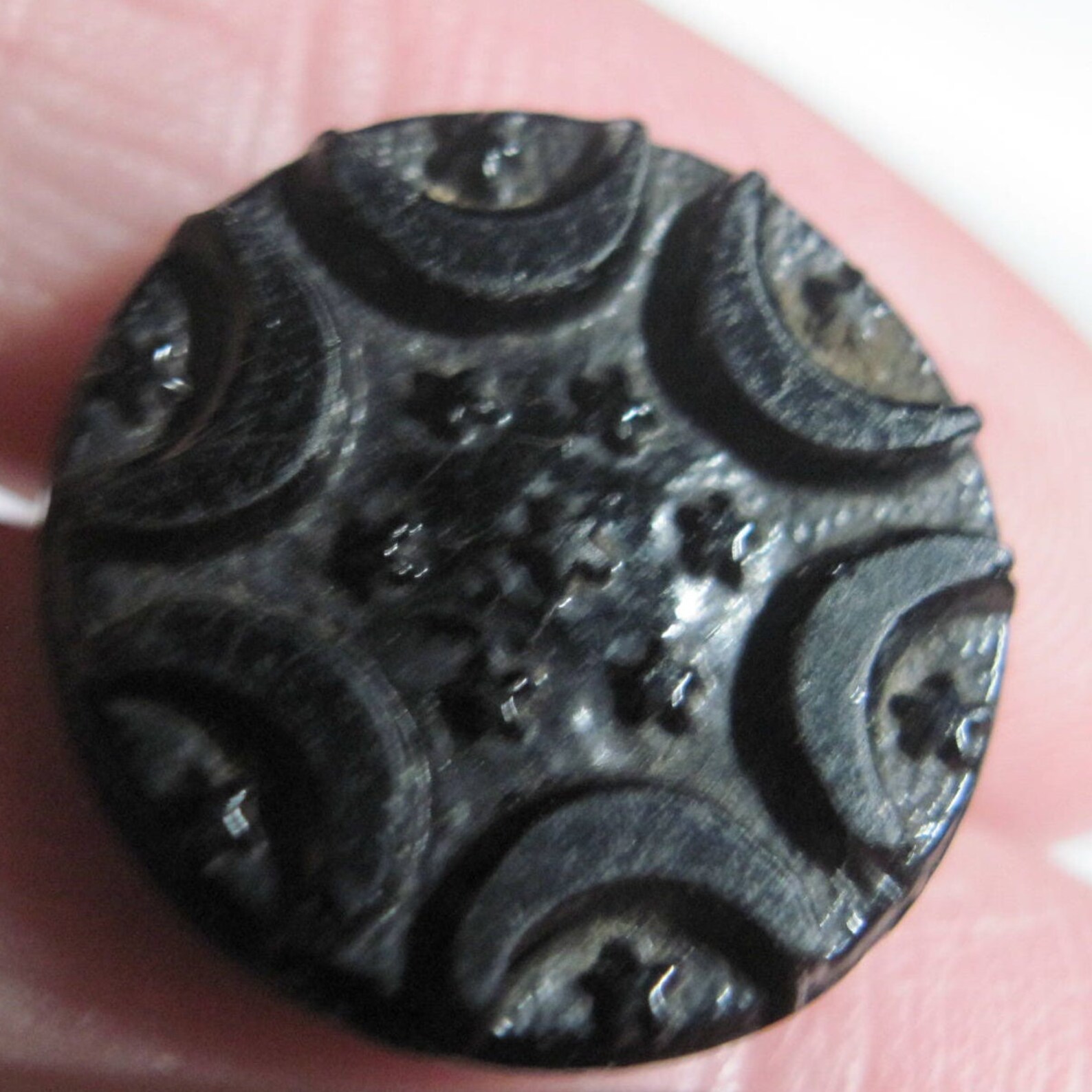 ANTIQUE LOVELY 1800's/1900's Licorice Black Glass Molded Highly ...