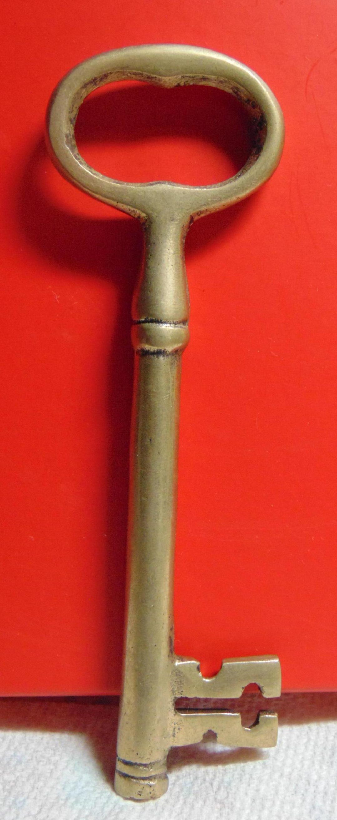 Antique/vintage Padlock? Clock? Unmarked 5" Brass Skeleton Key.....(y ...