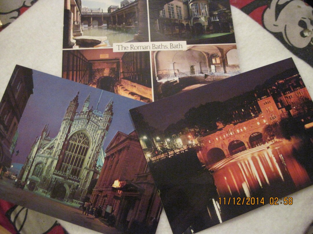 Vintage 60's/70's Set of 3 the Roman Baths Bath England Postcards ...