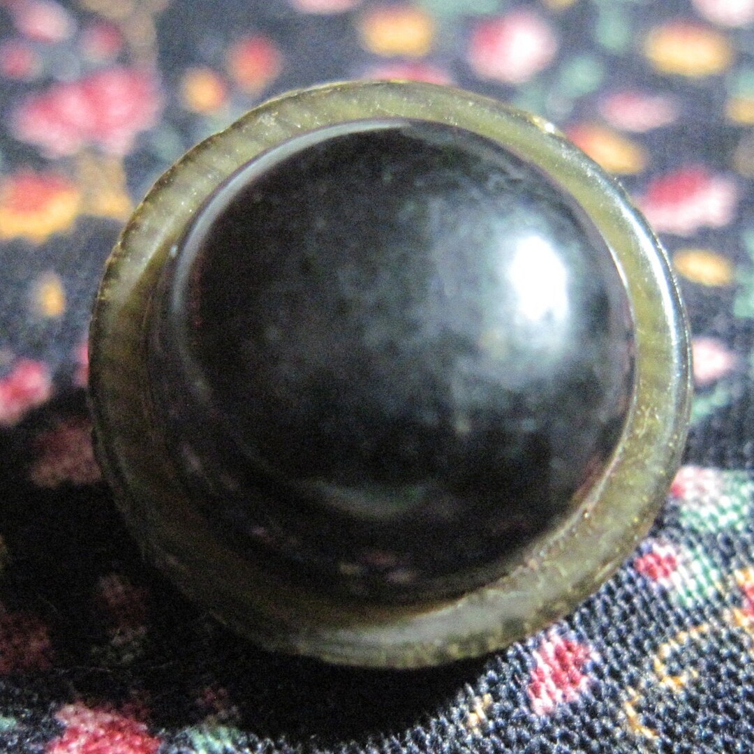 ANTIQUE EXCELLENT 1920's/30's Licorice Black 'bowl' W/ Brown Ring ...