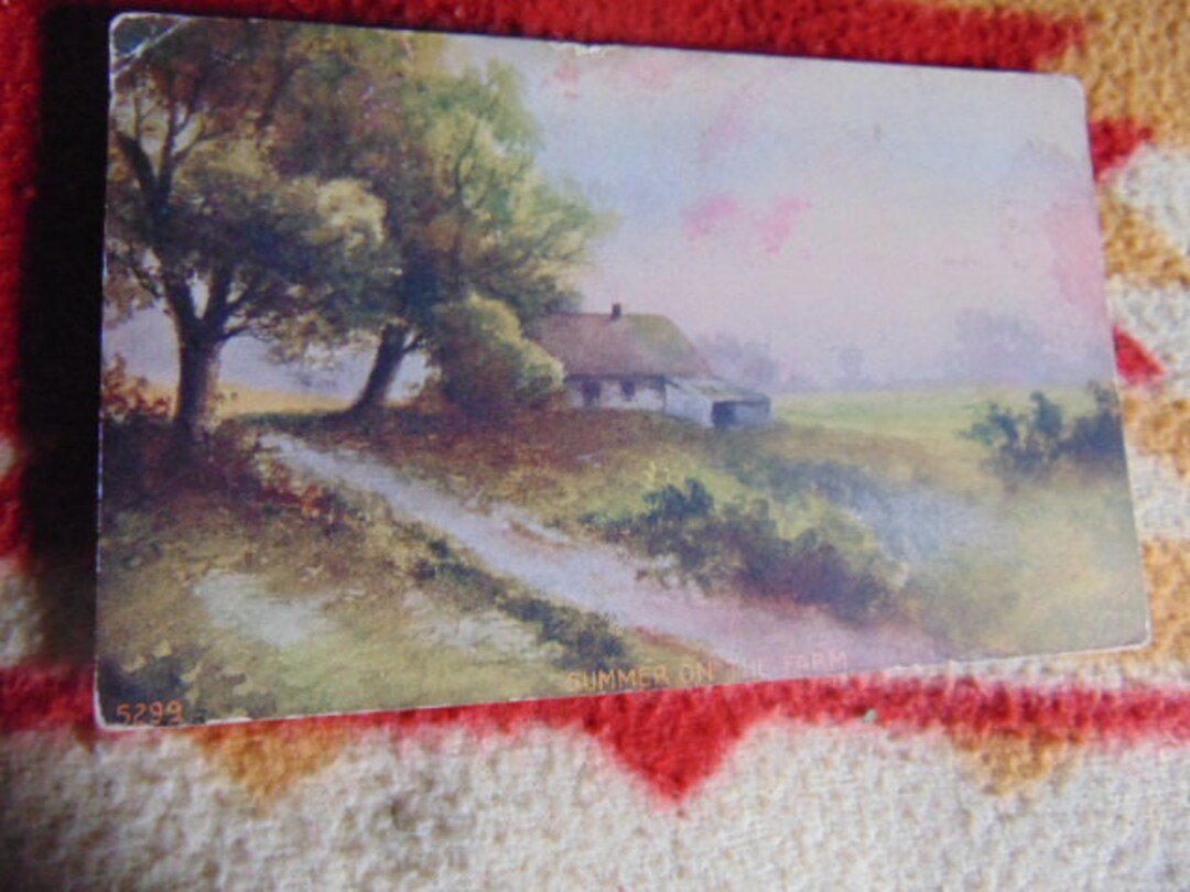 ANTIQUE Excellent 1913 Summer on the Farm Postcard.....used....#404 ...