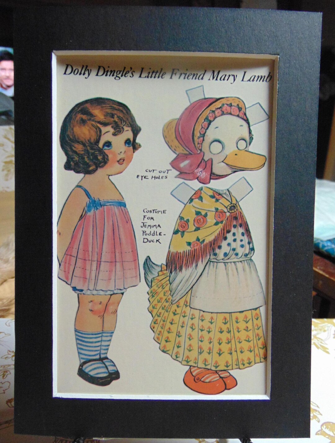 Vintage BEAUTIFUL 1984 Colorful Dolly Dingle's Little Friend Mary Lamb Paper Doll Postcard ...