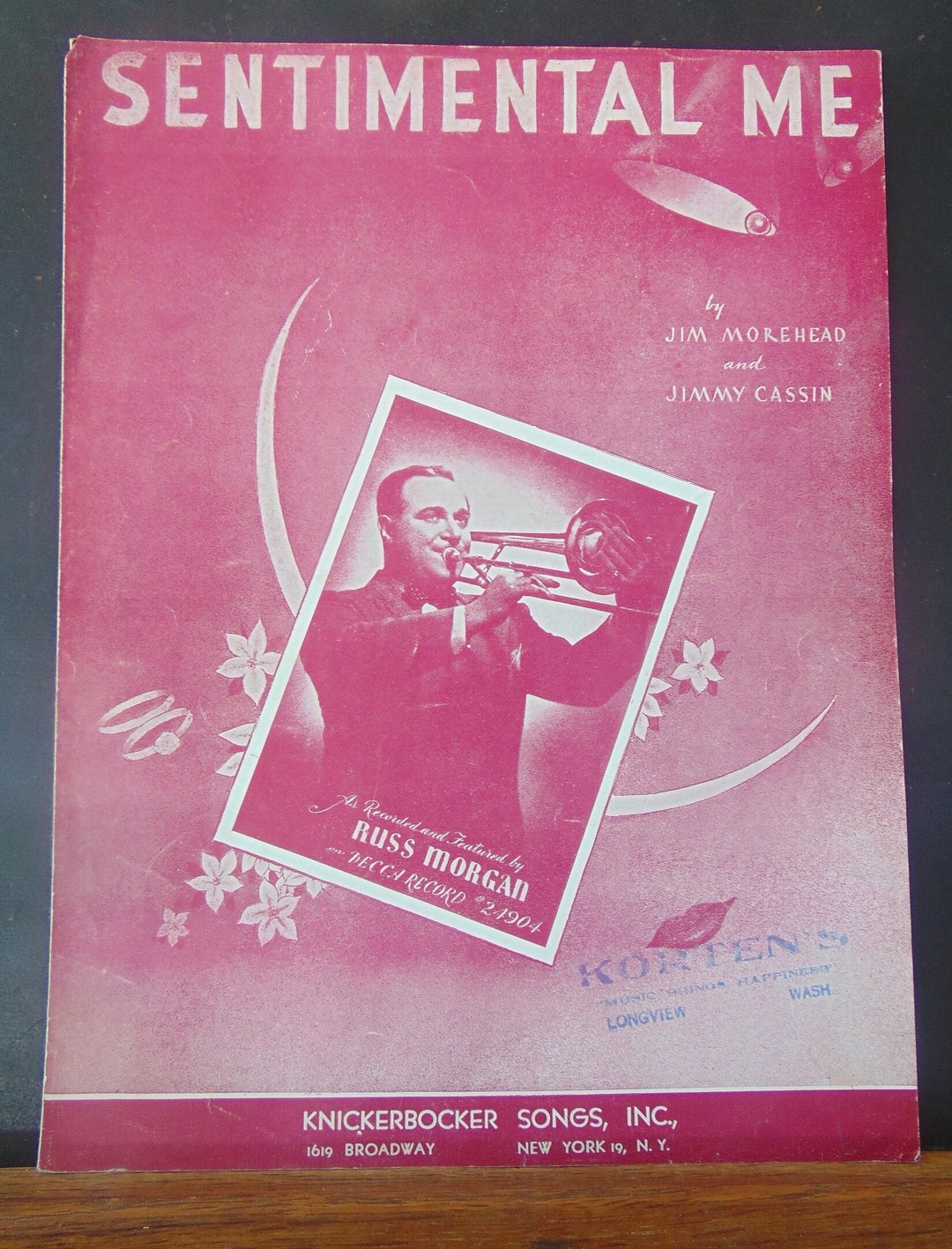 Vintage BEAUTIFUL Graphics 1950 Sentimental Me Piano & Words Sheet ...