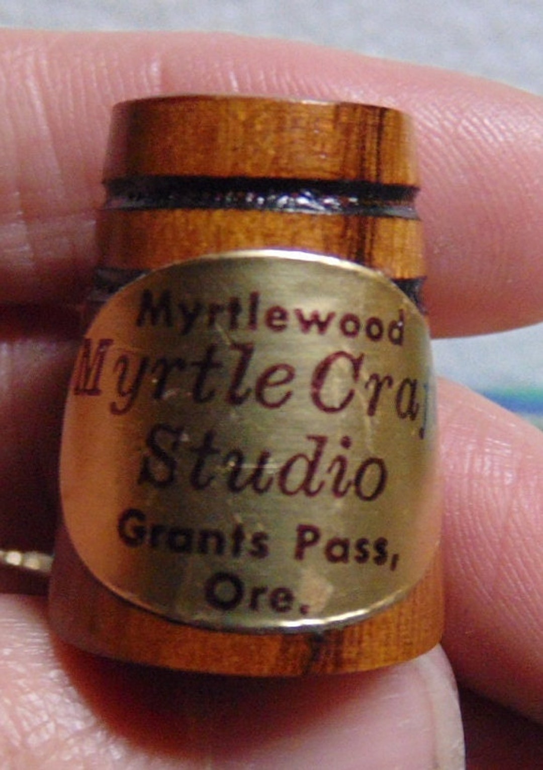 VINTAGE Wonderful 40's/50's Myrtle Wood Carved Thimble From Myrtle ...
