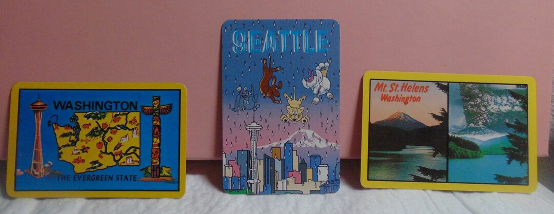 Vintage 70's/80's Set 3 WASHINGTON State Destination Single Playing ...