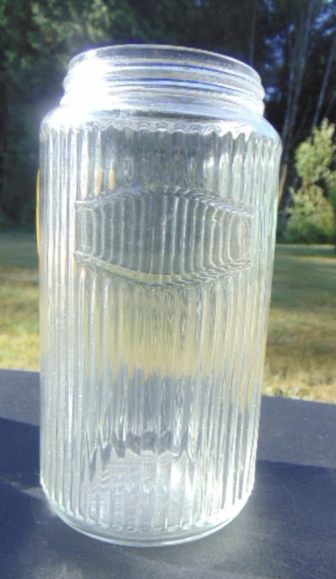 Antique AWESOME Early 20th C Clear Glass Ribbed 'hoosier' Coffee ...