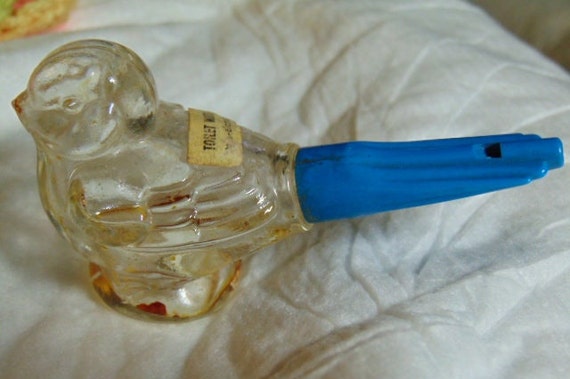 Antique BEAUTIFUL Miniature Clear Glass Bird w/ Blue … - Gem